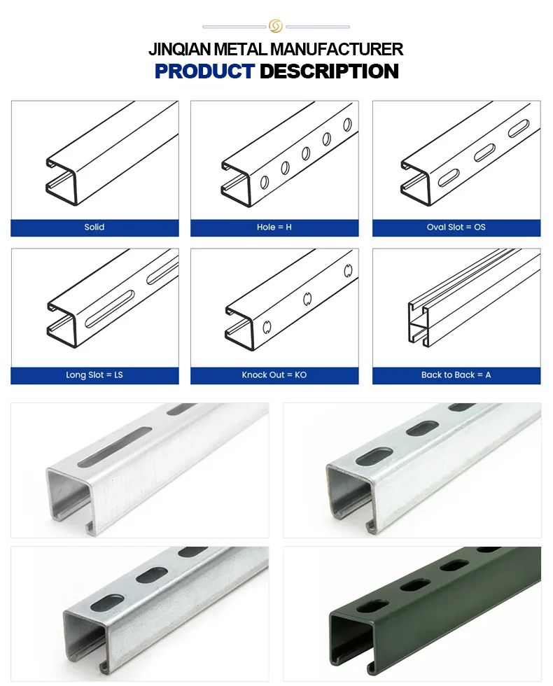 U Channel Purlin Structural Unistrut Channel Steel Roof Solar Mounting ...
