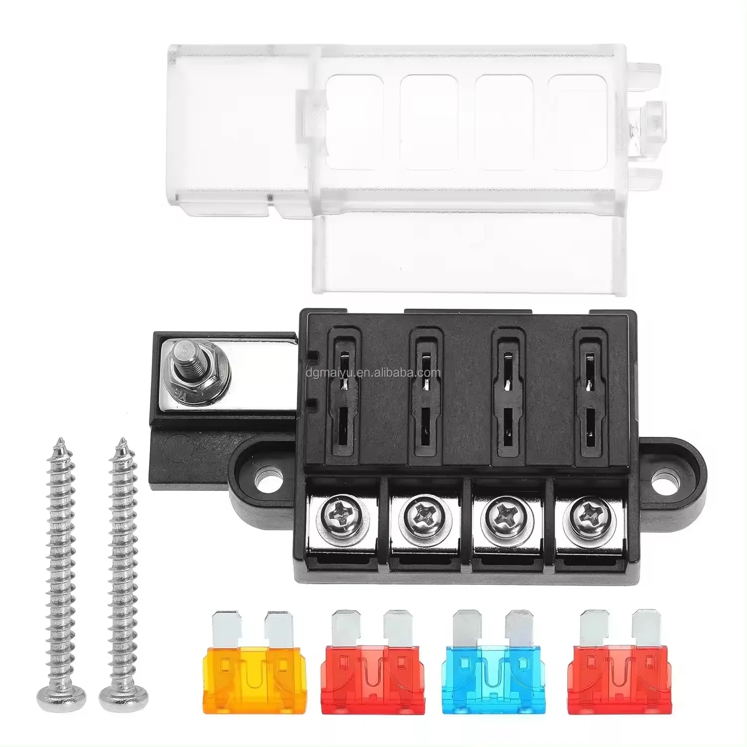4 Ways Blade Fuse Block 12v-48v Car Boat Rv Fuse Holder Box Marine Auto ...