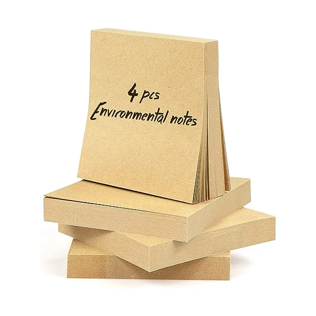 Kraft Paper Sticky Notes Custom 3x3 Self-stick Notes Pads Easy To Post ...