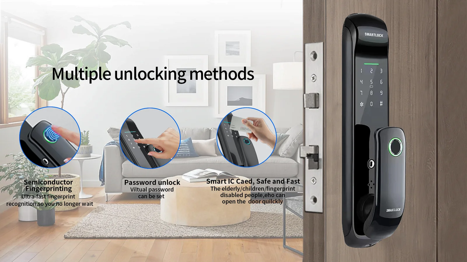 Wooden Finger Print Aluminum Cerraduras Electronic Digital Security ...