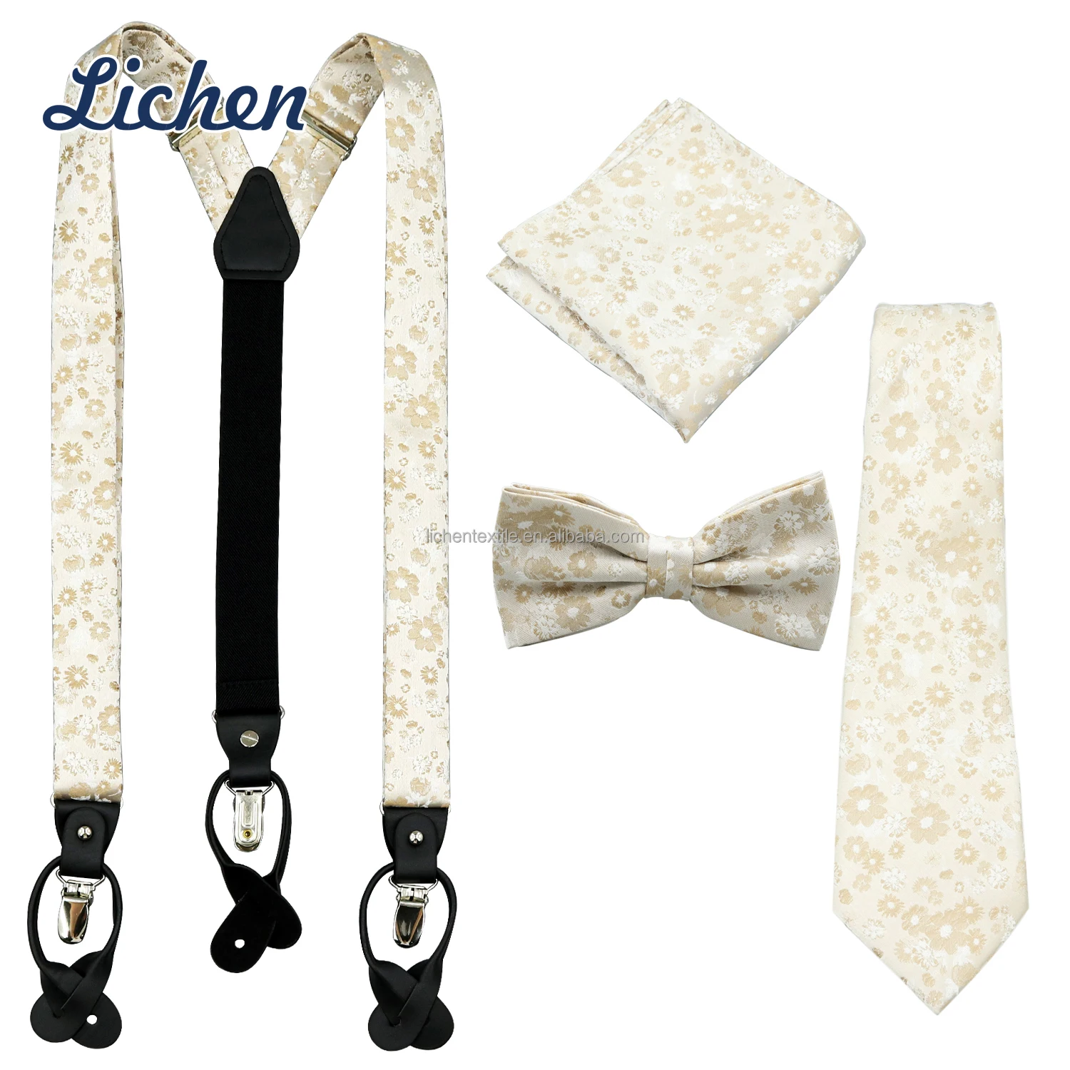 4pcs Suspenders Sets Adjustable Elasticated Y Shape Suspenders Necktie ...