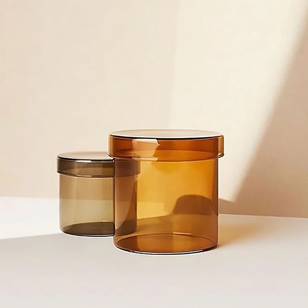 Wholesale Custom Color Empty Candle Container With Glass Lid Glass Jars ...