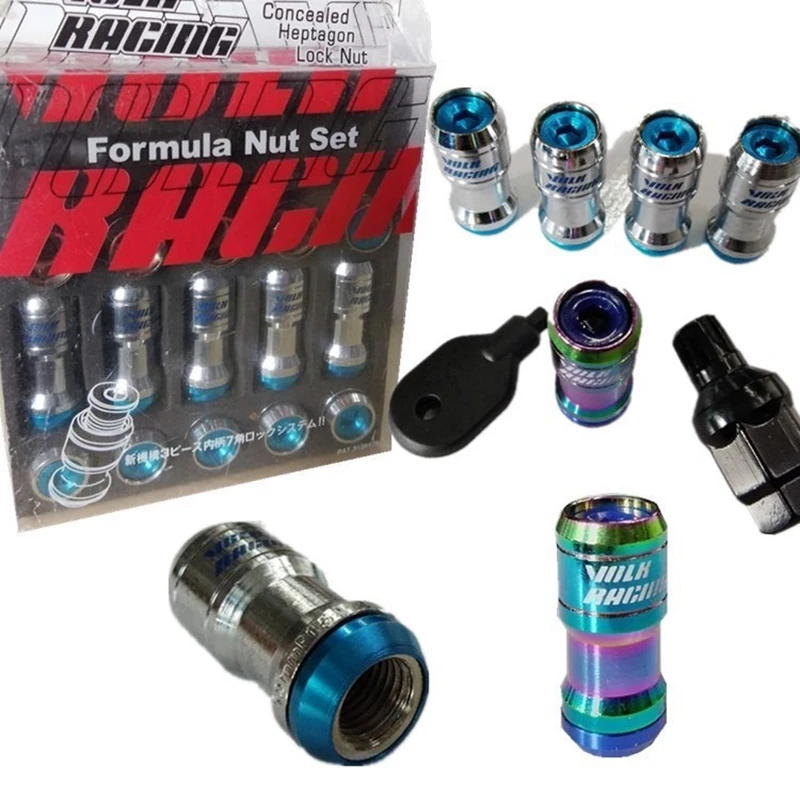Volk Racing Concealed Heptagon Formula Steel Wheels Lock Lug Nuts Acorn ...