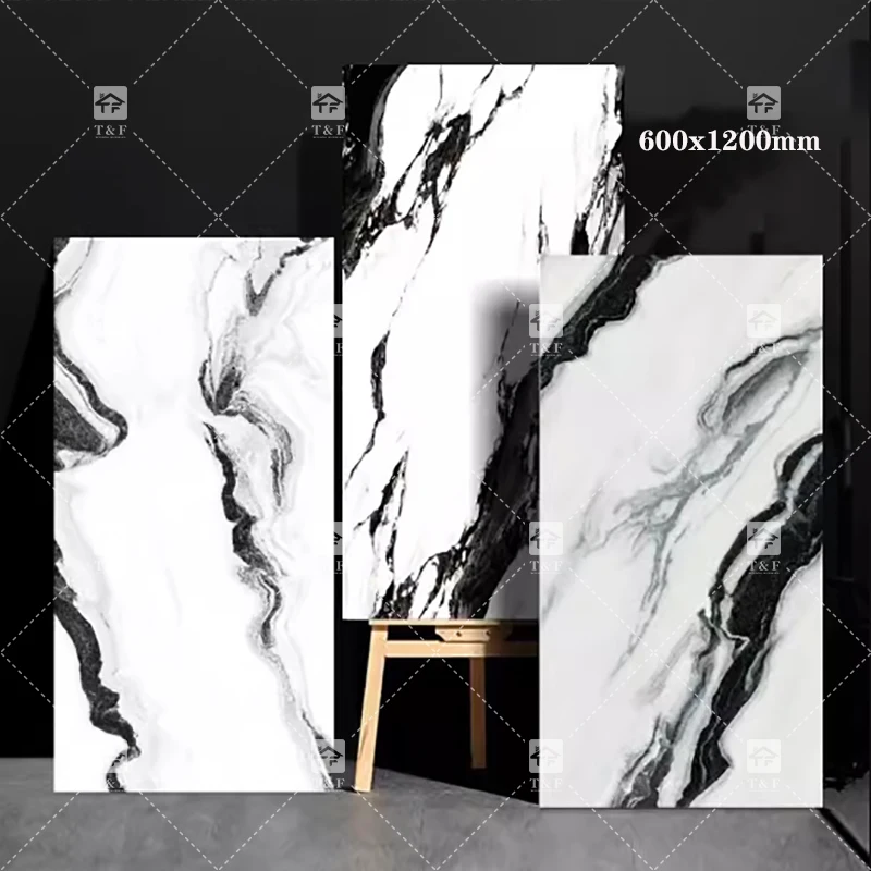 Luxury Panda White Porcelain Floor Wall Tile 60x120cm Marble Look ...