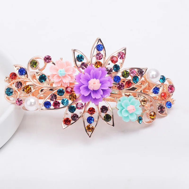 Handmade Spring Hair Accessories Women Elegant Adult Resin Flower Hair ...