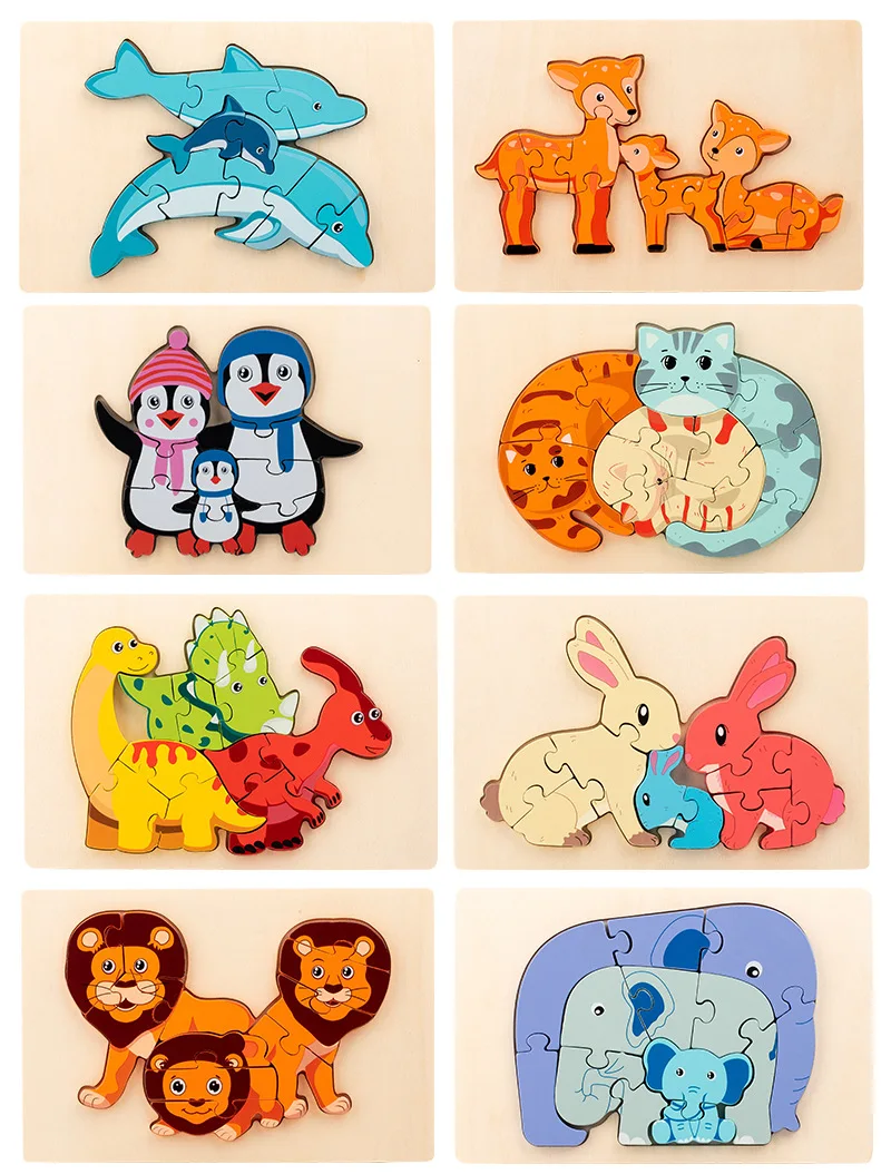 New Design Animal Parent-child Jigsaw Puzzle Matching Baby Education ...