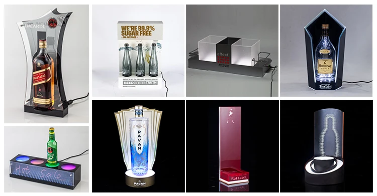 Acrylic Wood Metal Combined LED Light Base Display Bar