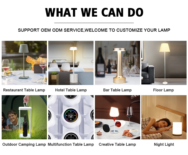 European Mini Rechargeable Cordless Touch Table Lamp Indoor Outdoor ...