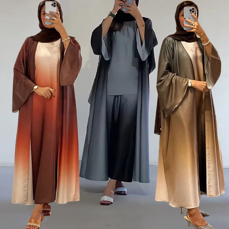 Abaya Islamic Clothing Manufacturer Custom Islamic Muslim Satin Ombre ...