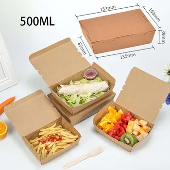 Custom Food Bento Lunch Disposable Kraft Take Out Boxes Fast ...