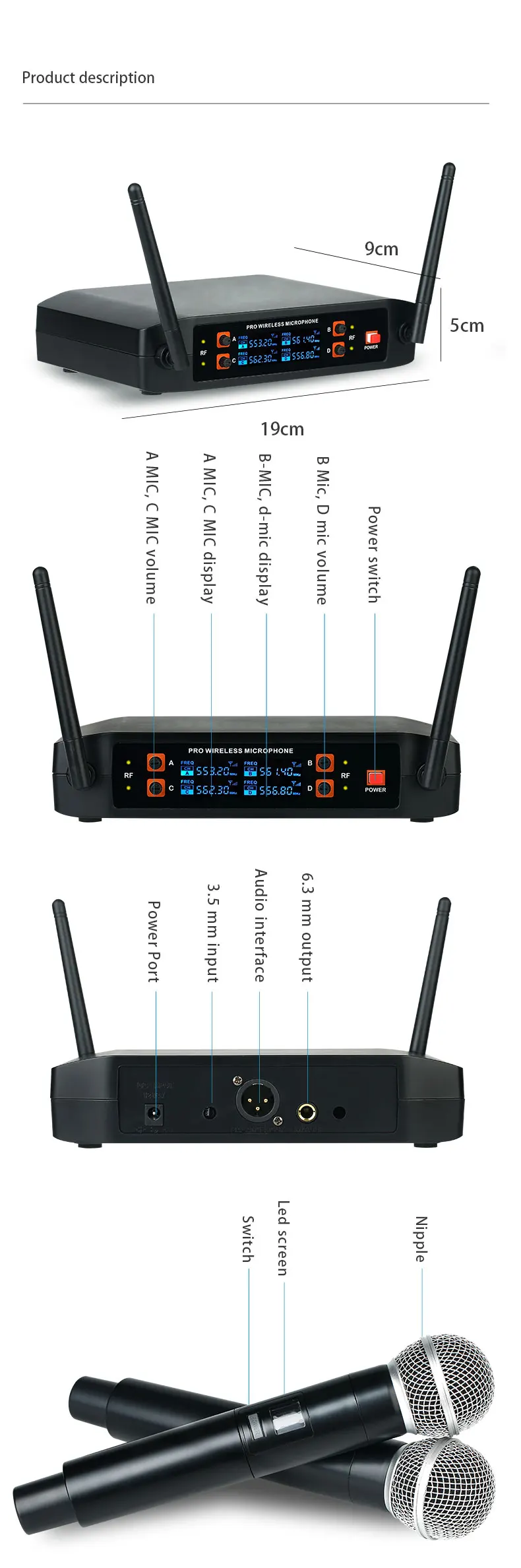 Professional Uhf System Wireless Microphone 8 Channel - Buy Wireless ...