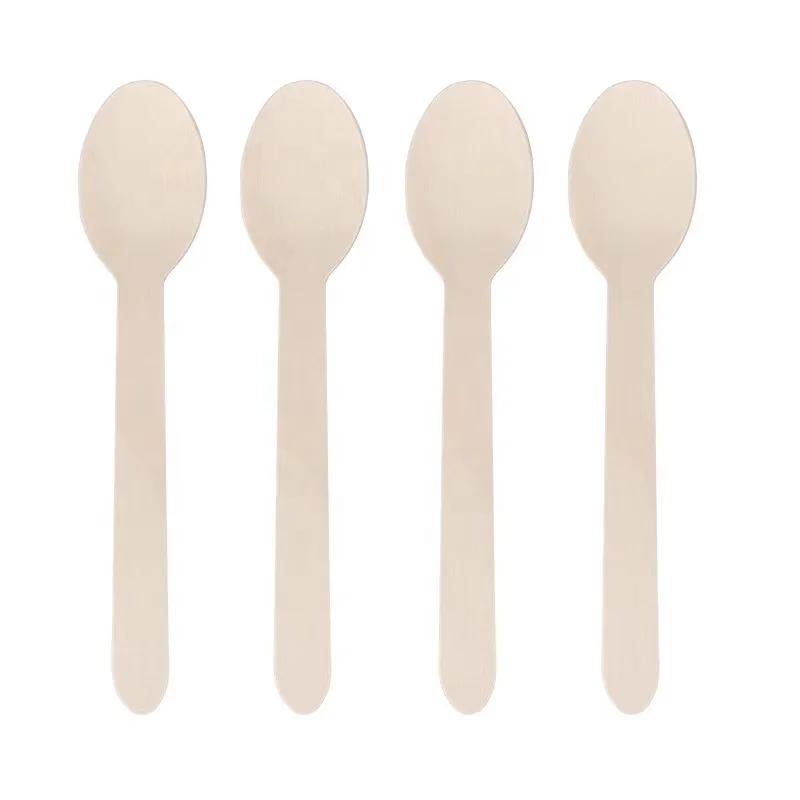 Biodegradable Fastfood Takeaway Wooden Cutlery Birch Wood Spoon Fork ...