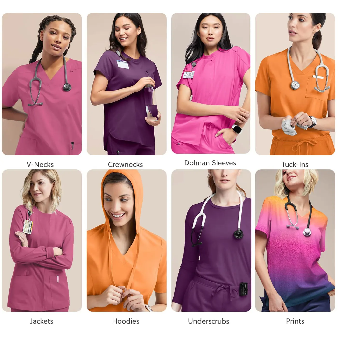 High Waist Nurse Uniform Sets with Straight Pants Medical Scrub ...