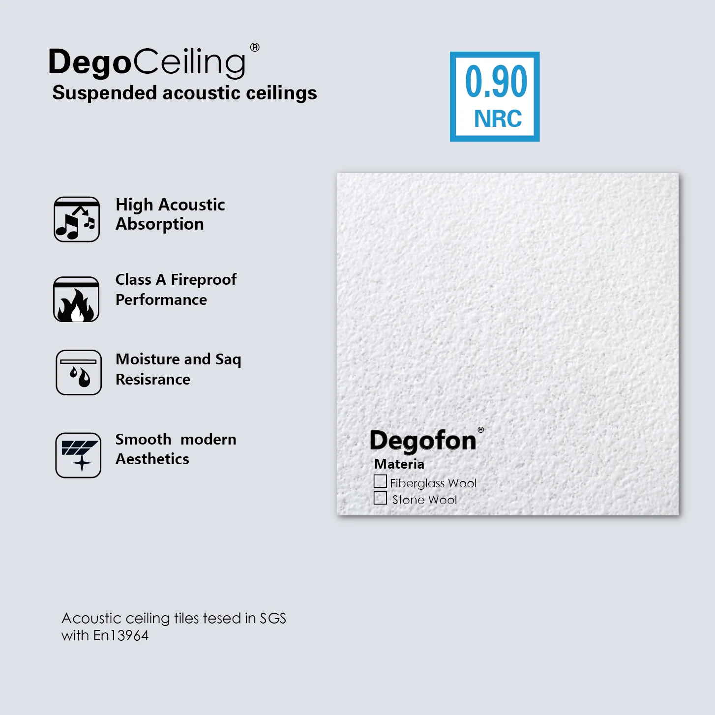 Modern Design Acoustic Ceiling Tile 600x600mm Offer Fiberglass ...