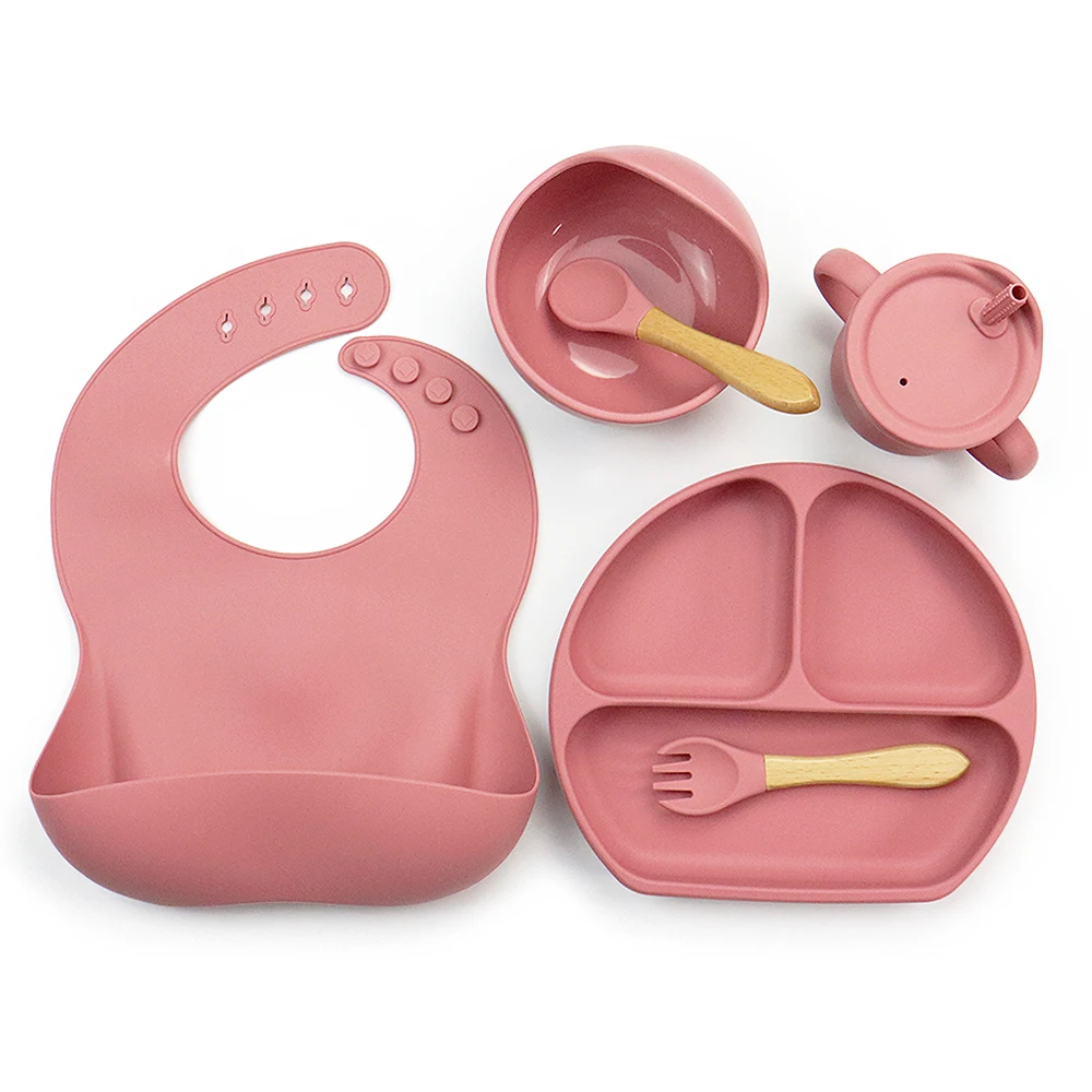 BPA Free Baby Tableware Set - Silicone Divided Suction Plate