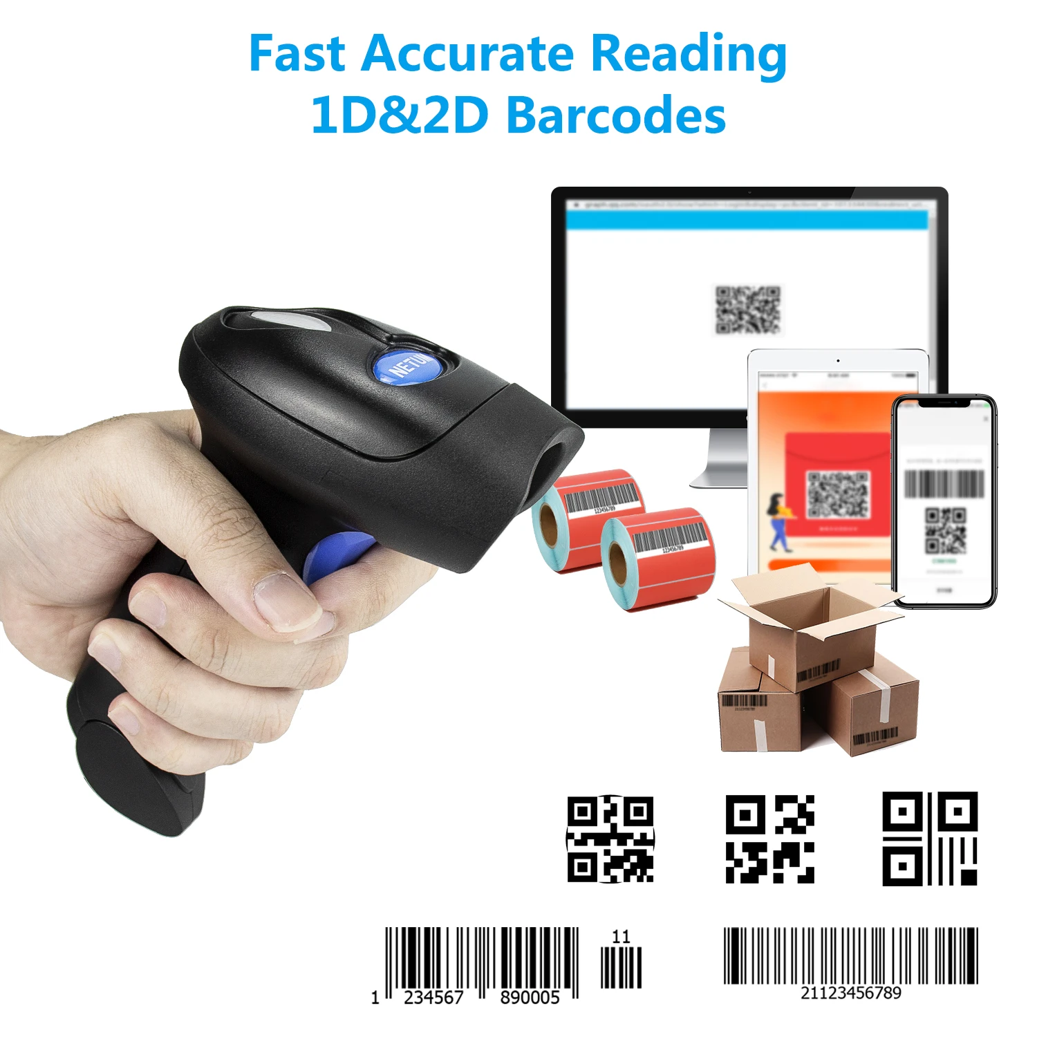 NETUM L5 Handheld Wireless Barcode Scanner - Reliable & Precise