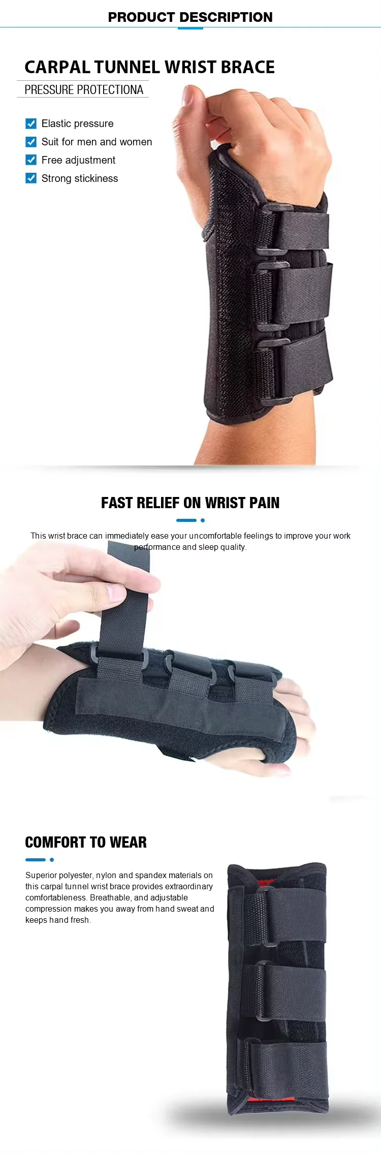 Breathable Training Hand Wrist Belt - Carpal Tunnel Brace