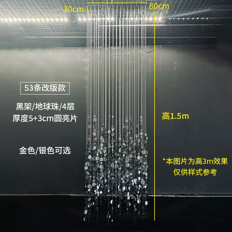 Ceiling Wedding Sequin Pendant Stage Crystal Bead Decoration