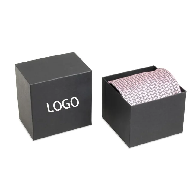 Custom Logo Printed Empty Neck Tie Box Ribbon Necktie Packaging Gift ...