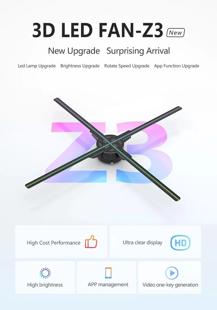 3D Holo Fan Z3H _ Amazon 3D Hologram Spinning Fan LED Display – YLEAV
