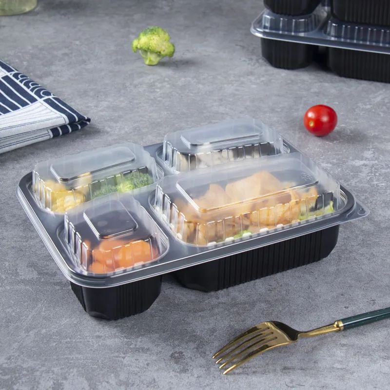 4 Compartment Disposable Plastic Food Take Out Container