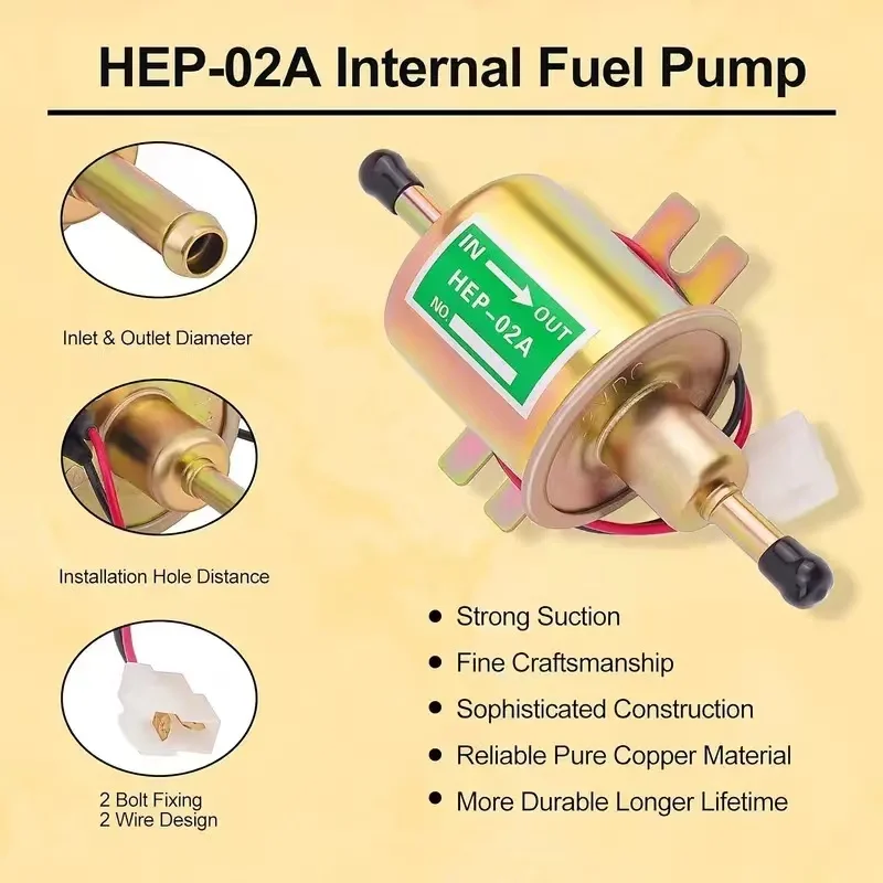 12V HEP-02A Silver Electric Fuel Pump Gas Diesel Fuel Pump Low Pressure| Alibaba.com