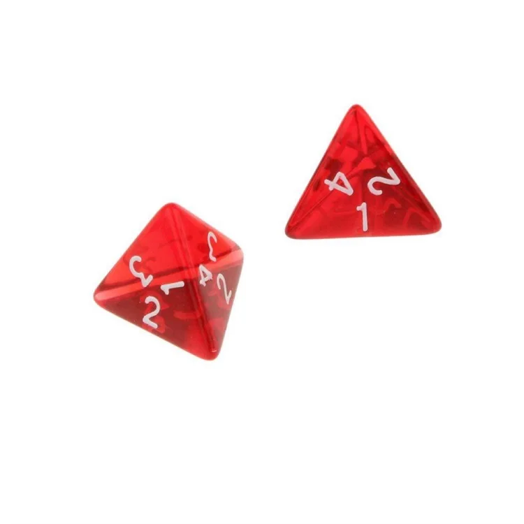 RPG DND Polyhedral Mini Clear Red D4 Dice - Wholesale