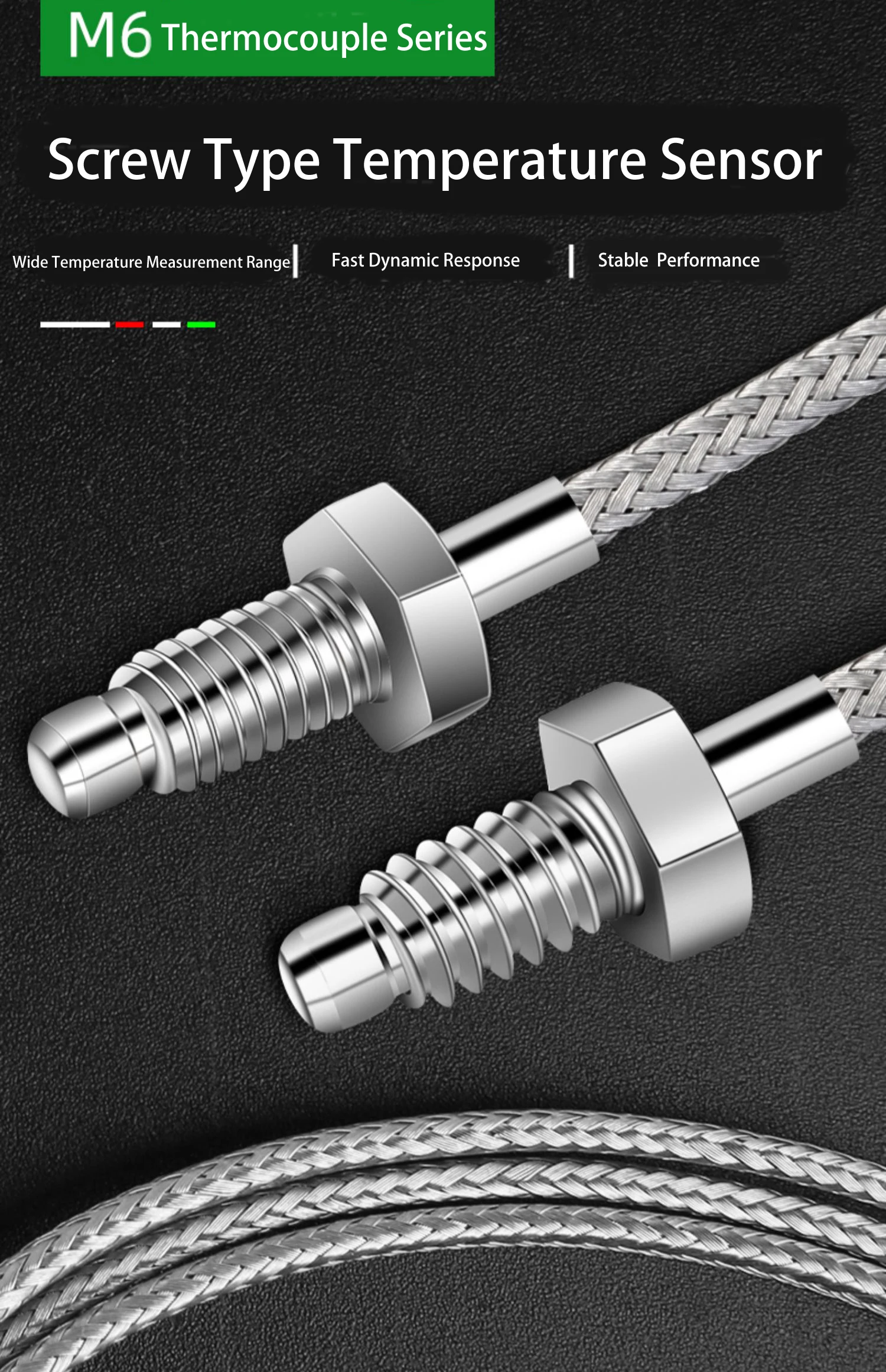 Screw Thermocouple Temperature Sensor Type K High Capacity M6 Screw ...