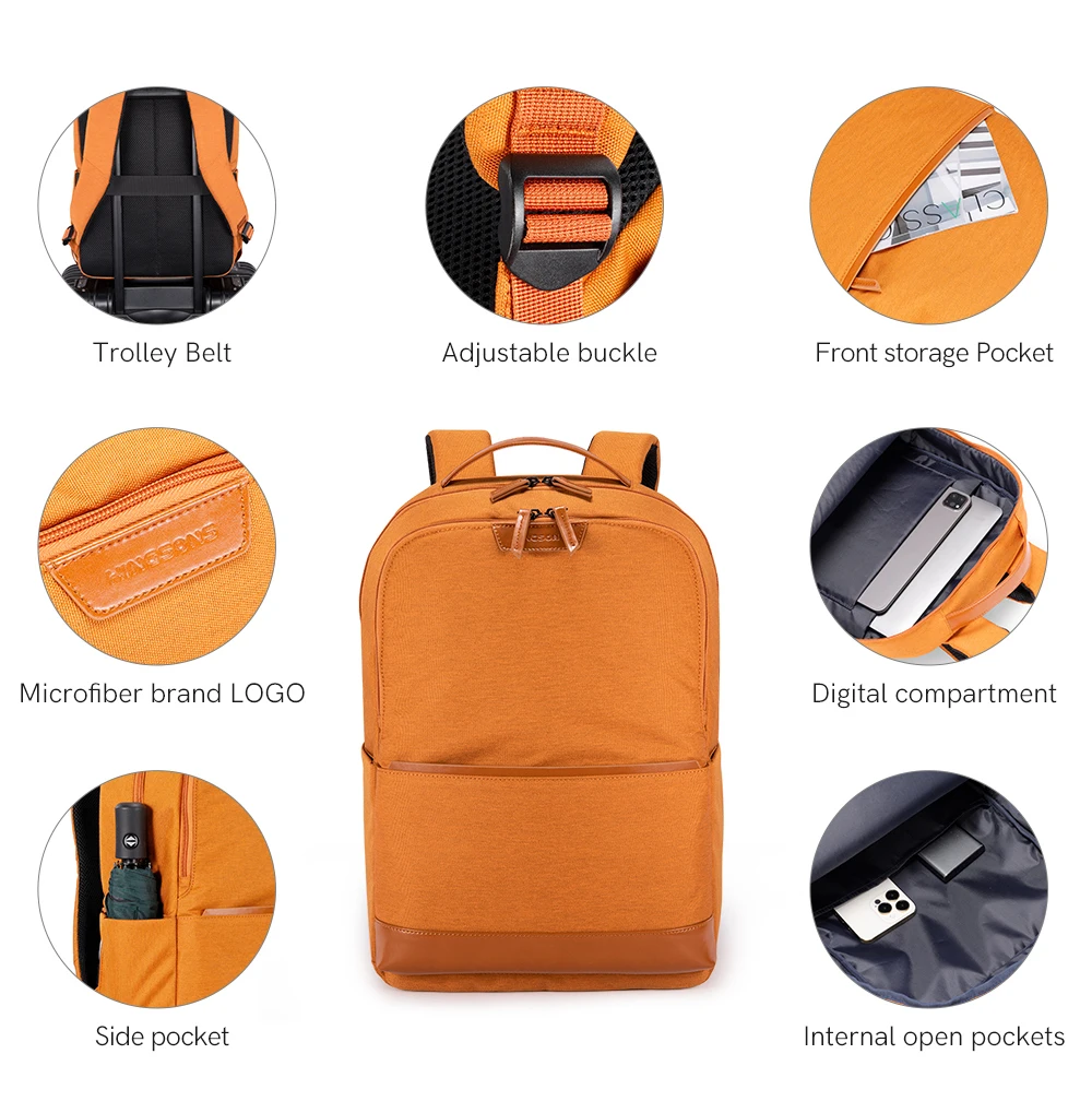 Ergonomics Nylon Laptop Backpack With Zipper Travel Backpack Waterproof ...