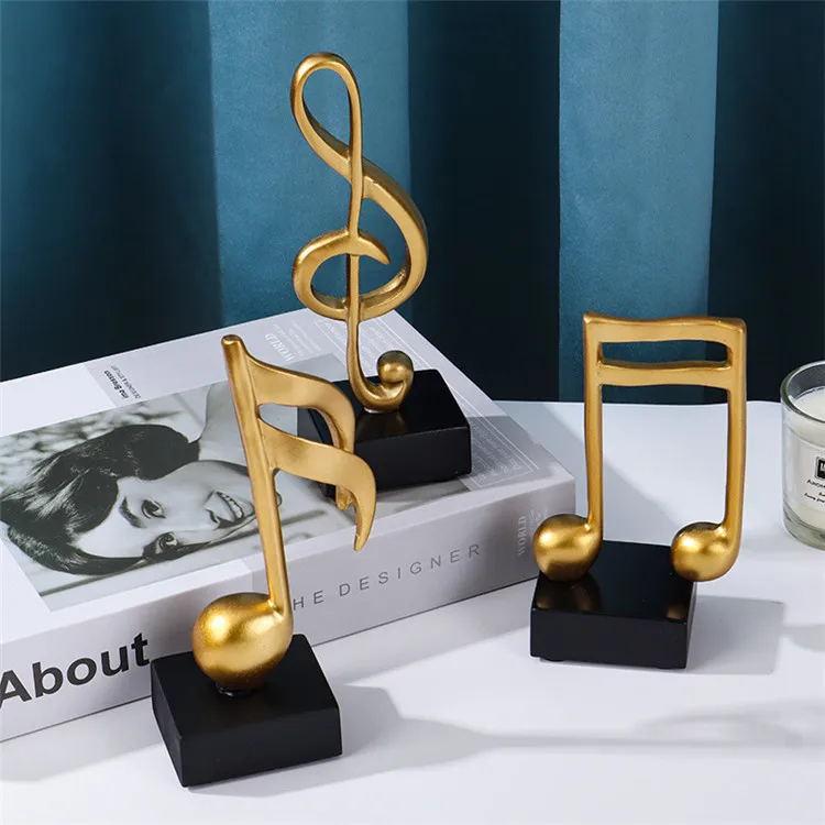 Modern Geometric Resin Music Note Statue Art Decoration Note Trophy ...