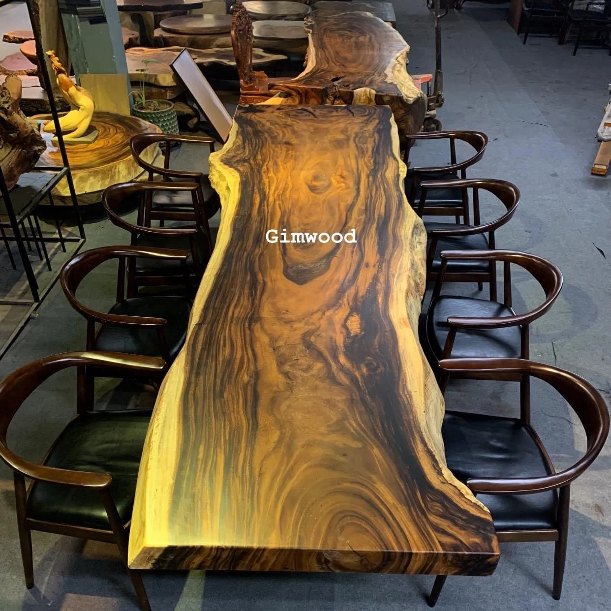 CUSTOMIZED SOLID SAMAN/WALNUT DINING TABLE EPOXY RESIN for RESTAURANT ...
