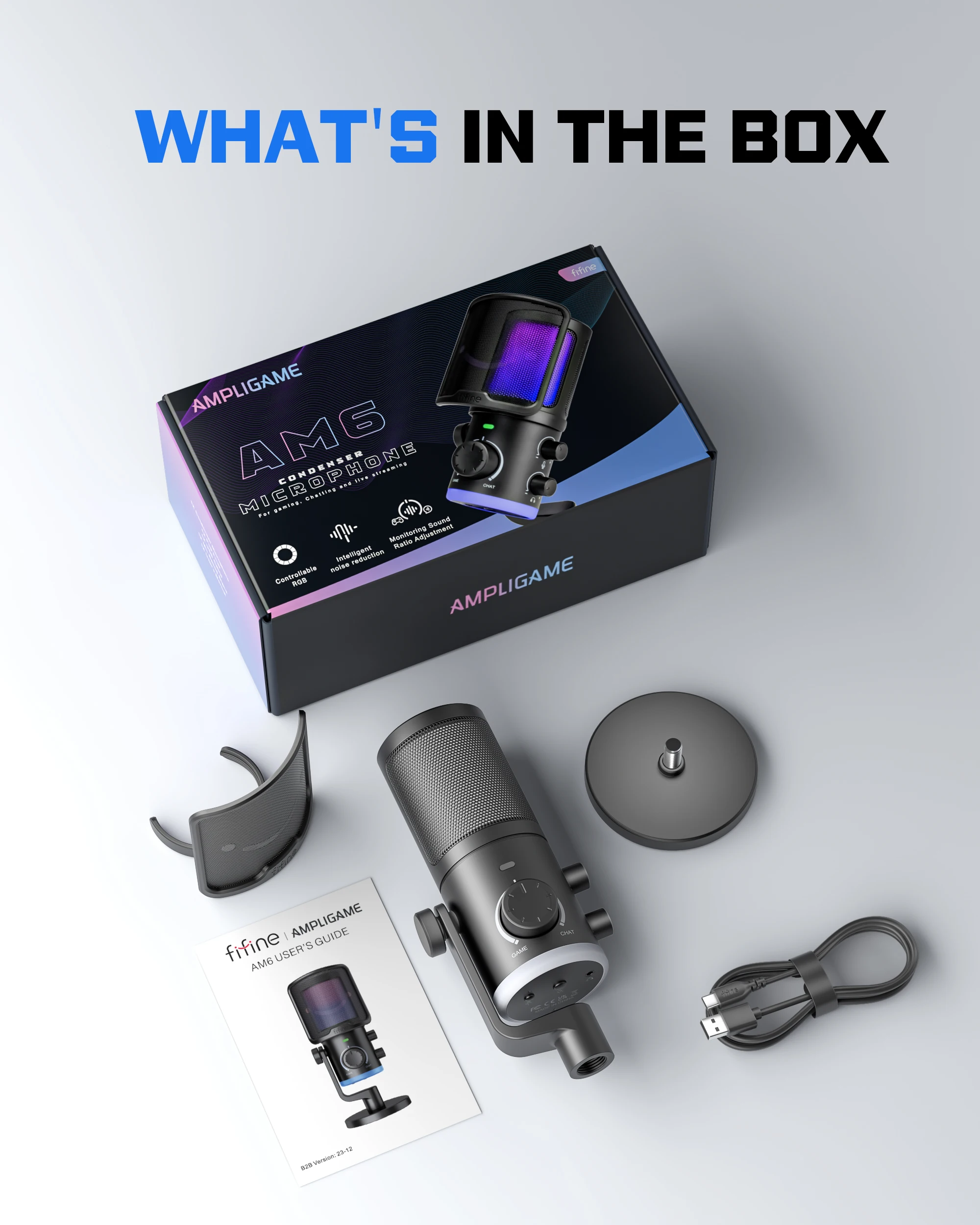 Fifine Ampligame Am6 Gaming Mic Usb Podcast Microphone Podcast Mic Condenser Microphone Gaming ...