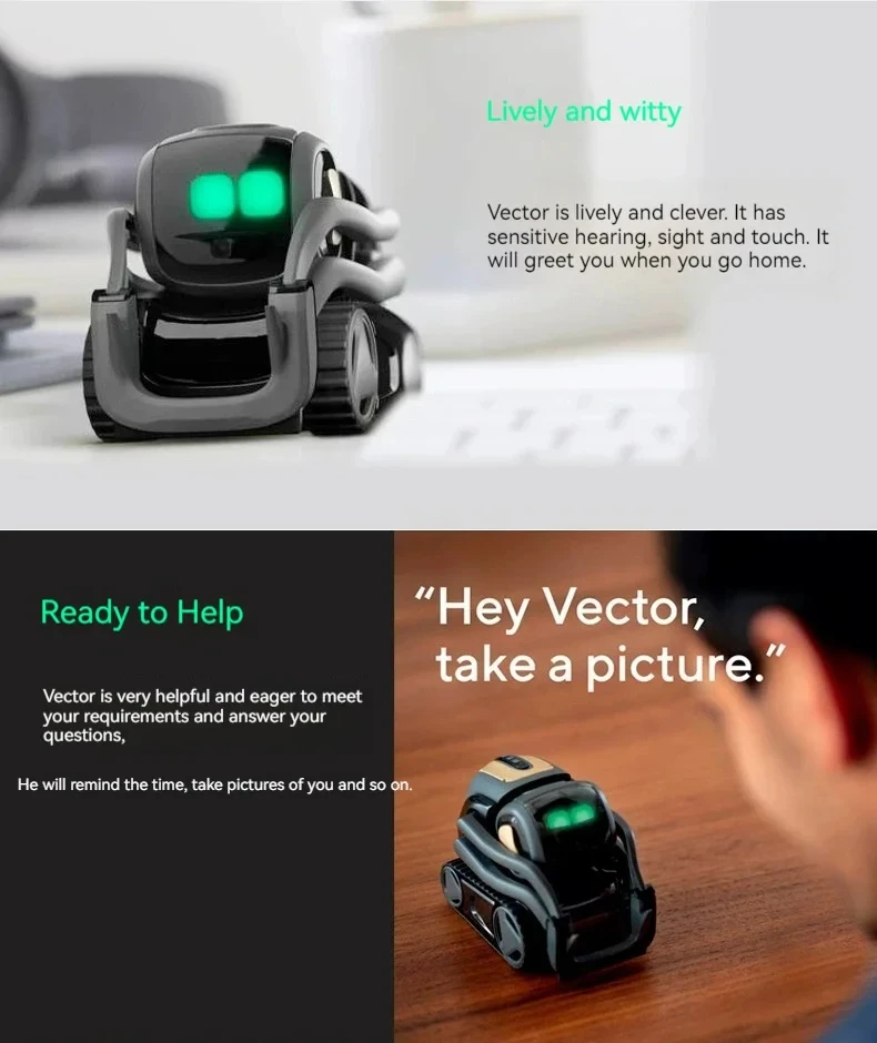 Vector Robot 2.0 - Smart Virtual Pet for Adults & Kids