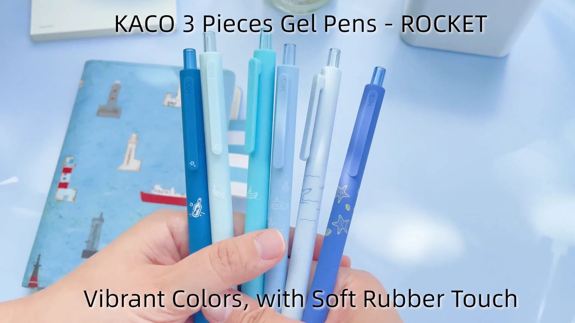 Kaco Rocket Sea1 Retractable Gel Ink Pens Set 0.5mm Fine Point,Black ...