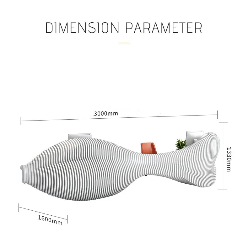 Fish Shaped Reception Desk - Stylish & Functional Office