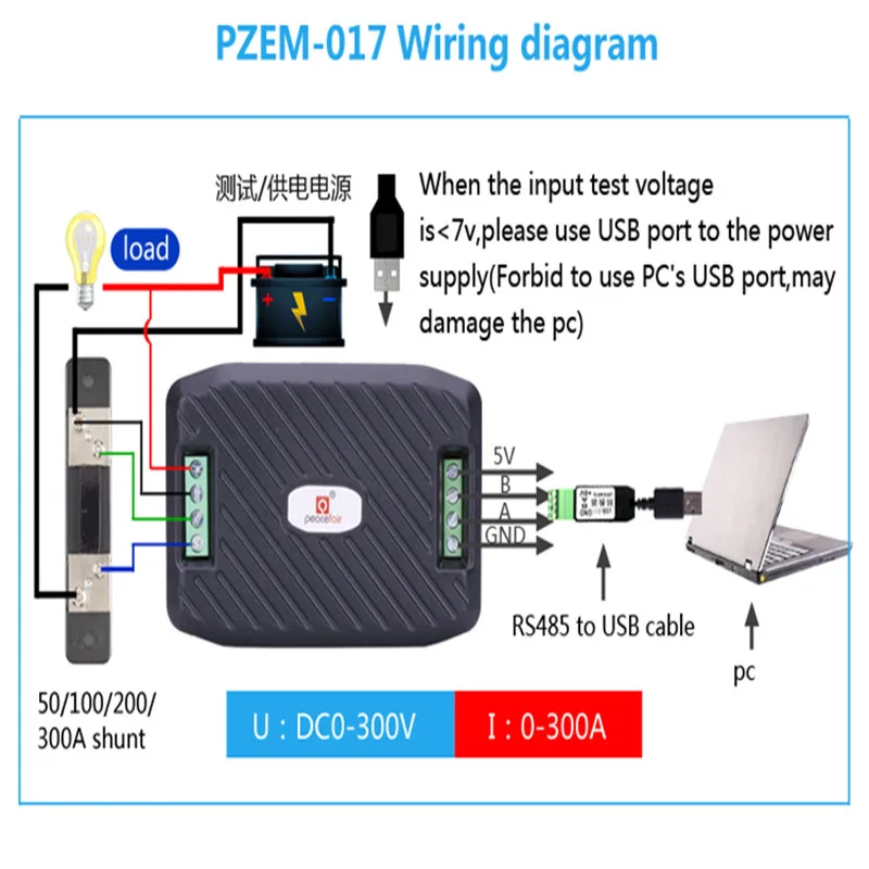 Pzem-017 Dc Communication Box Voltage Current Power Meter Of The Power ...