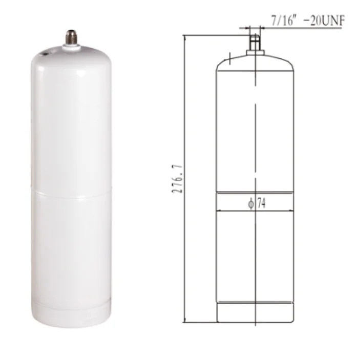 Empty 1000g Steel Gas Cylinder with Valve for Industry for Refrigerants ...