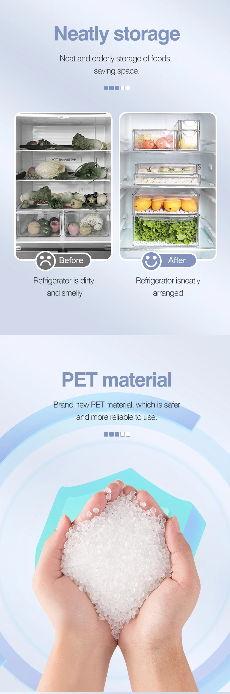 Bpa Free Plastic Pet Transparent Refrigerator Food Storage Box For ...