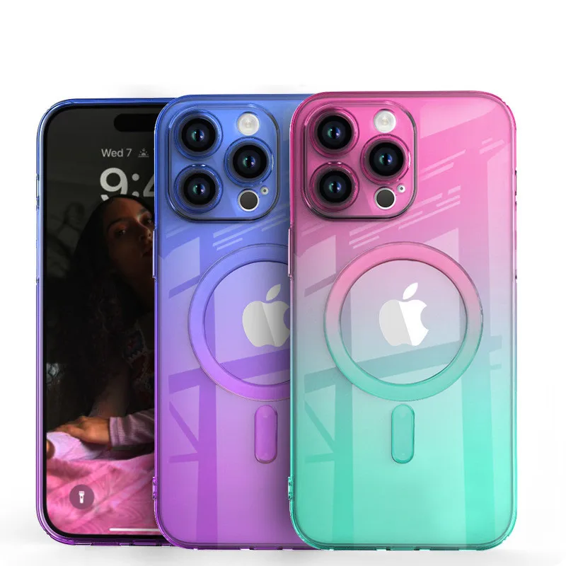 Gradient Color Transparent Soft Tpu Phone Case For Iphone 15 14 13 12 ...