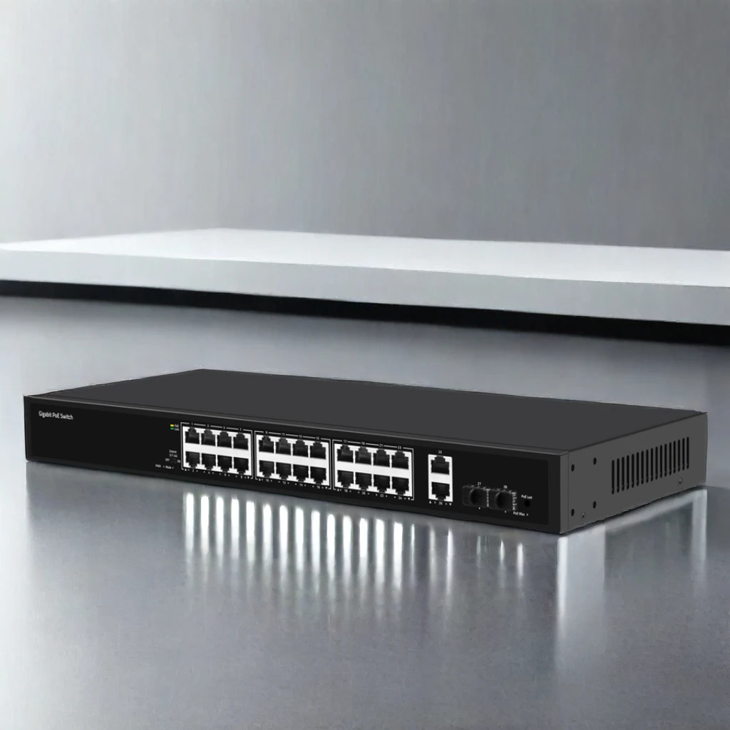 32 Port Gigabit Managed Poe Switch With 24 1000m Poe Uplink 2 1000m Sfp ...