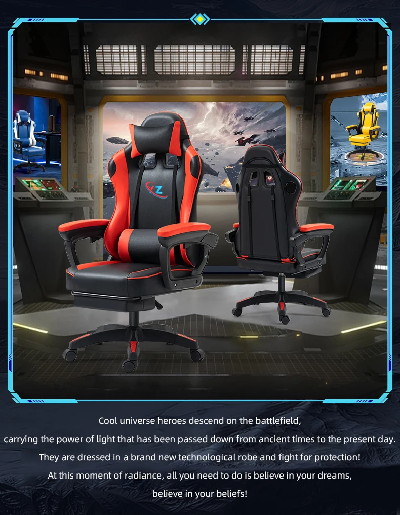 Luxury Gaming Gamer Computer Chair Pu Leather Recliner Gaming Chair ...