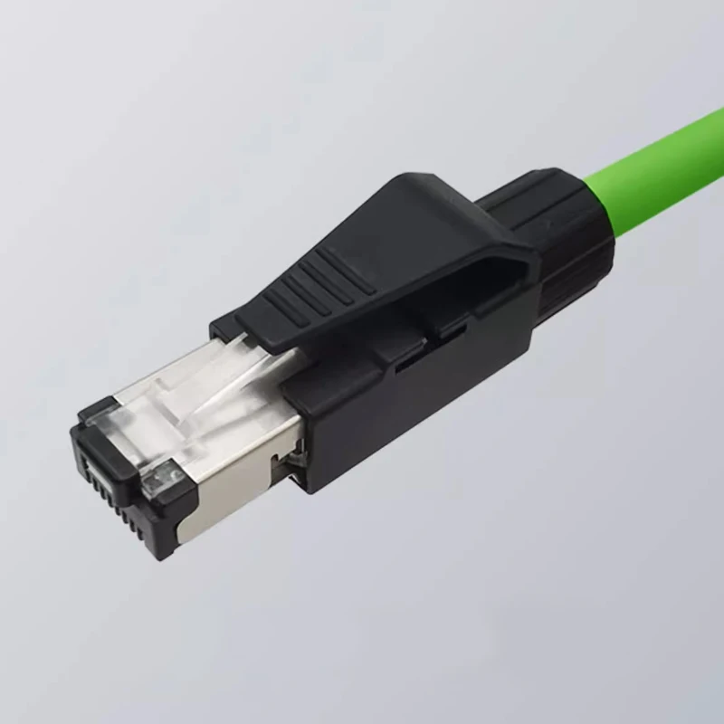 Profinet EtherCAT RJ45 Waterproof IP67 4Pins Straight Shielding Toolless Industrial Connector ...