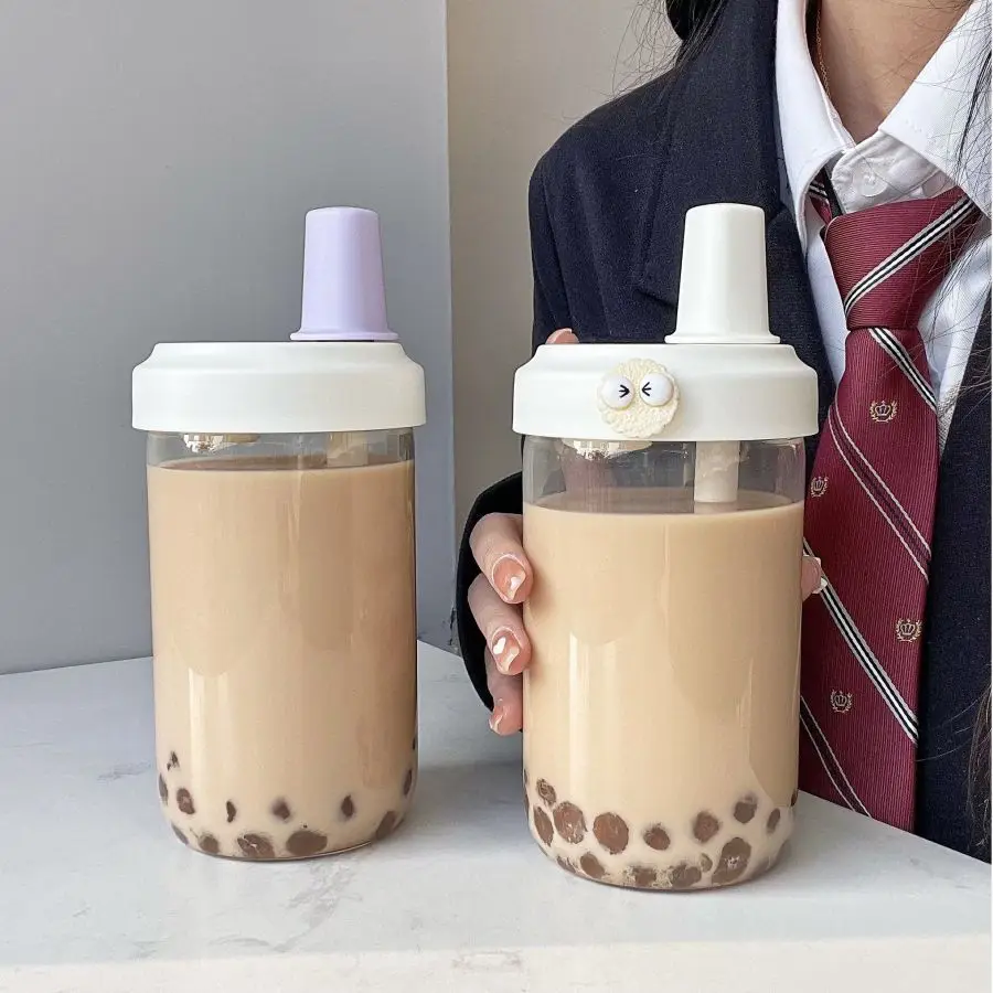 Custom Clear Glass Boba Tea Cup - 500ml Reusable Cup