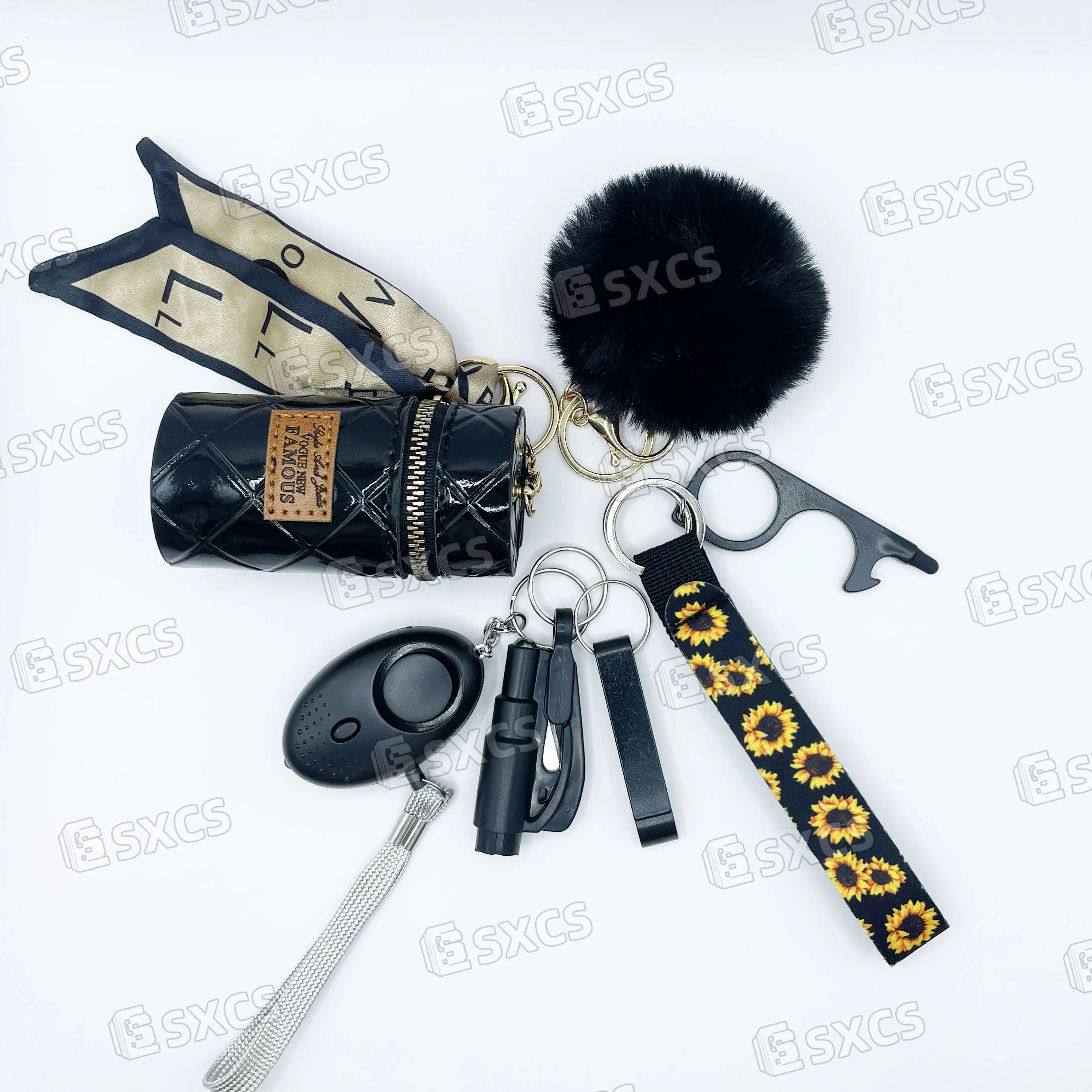 Wholesale Keychain Rubber Self Defense Key Chains For Women Plush ...