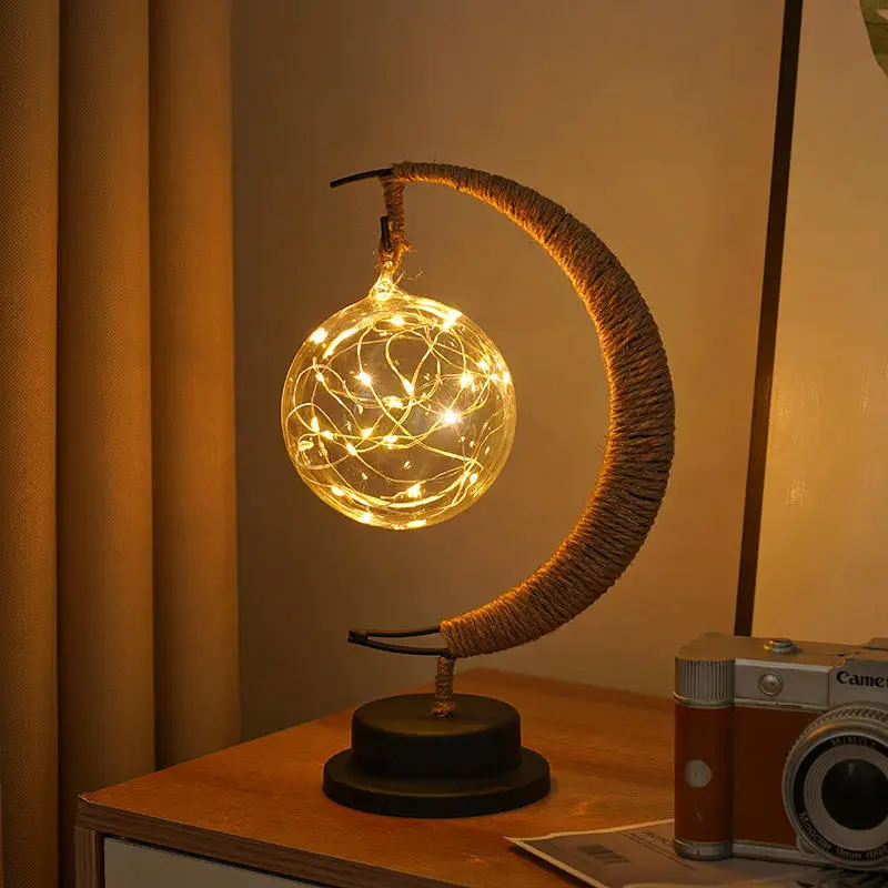 Eco-Friendly Iron Frame Half Moon Light Christmas Led Star Light Moon ...