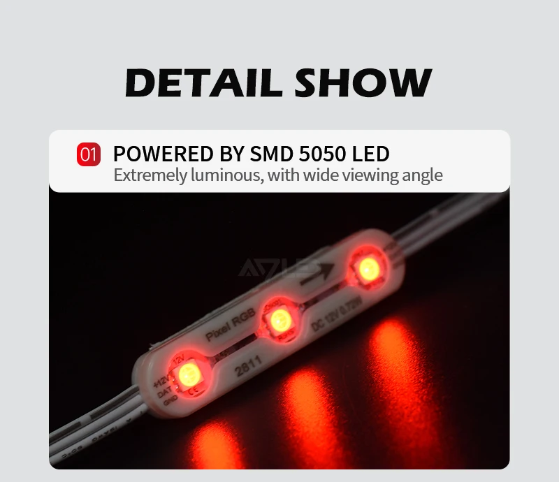 12V WS2811 IC 5050 RGB LED Module Light Strip Addressable Dream Color ...