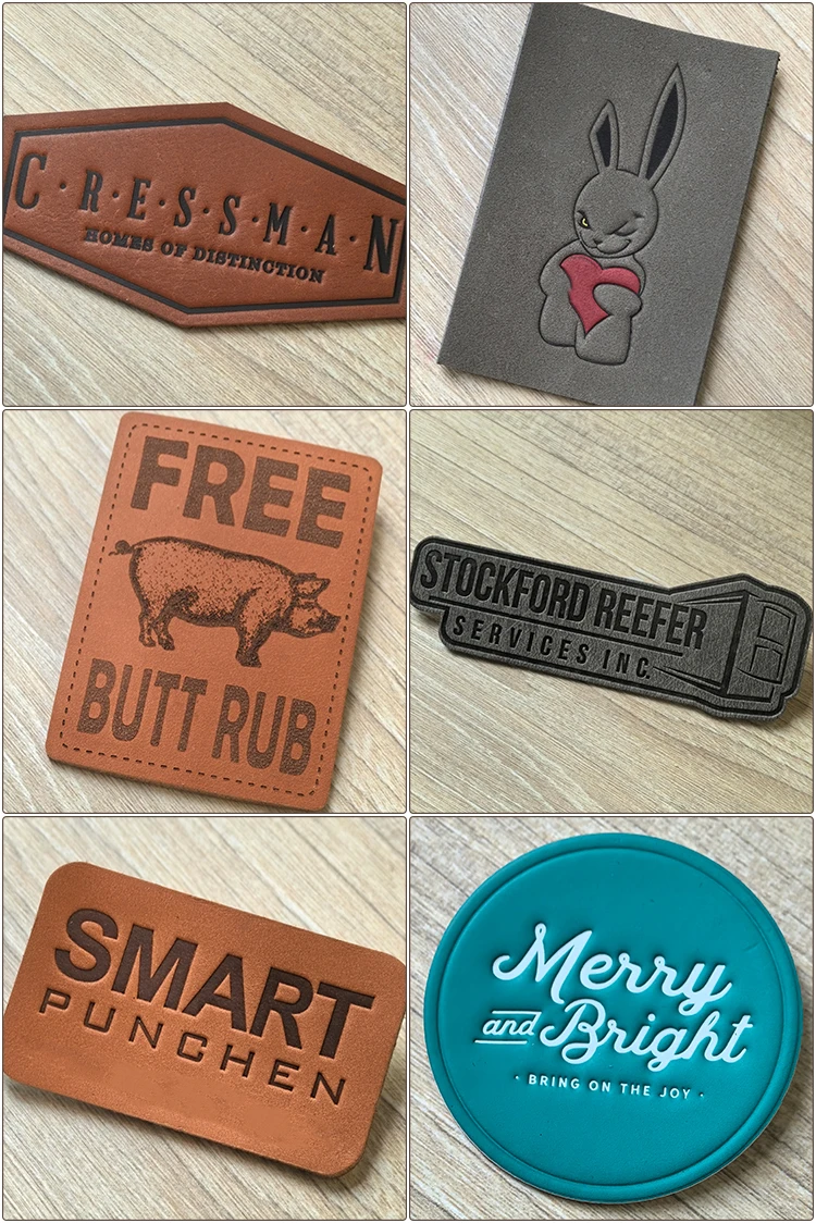 Custom Iron on Embossed Soft Real Genuine Fake Leather Clothing Self ...