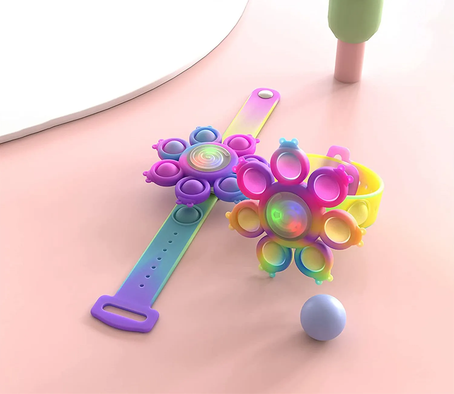 Silicone Fidget Spinner Bracelet & Sensory Stress Balls