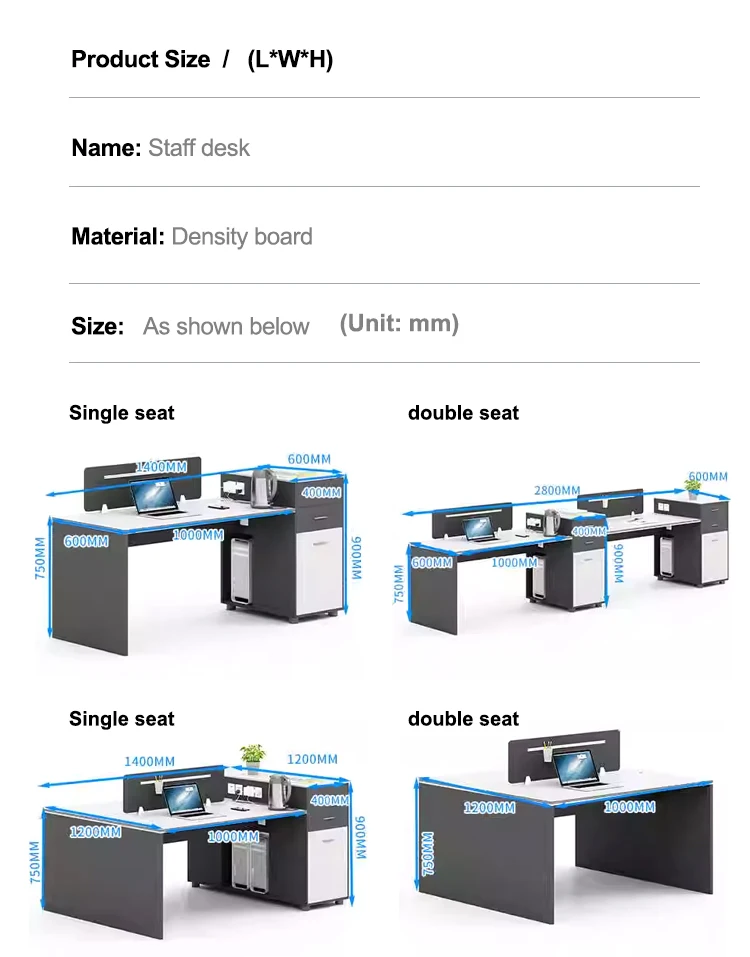Home Office Computer Desk Minimalist Staff Workstation Table With ...