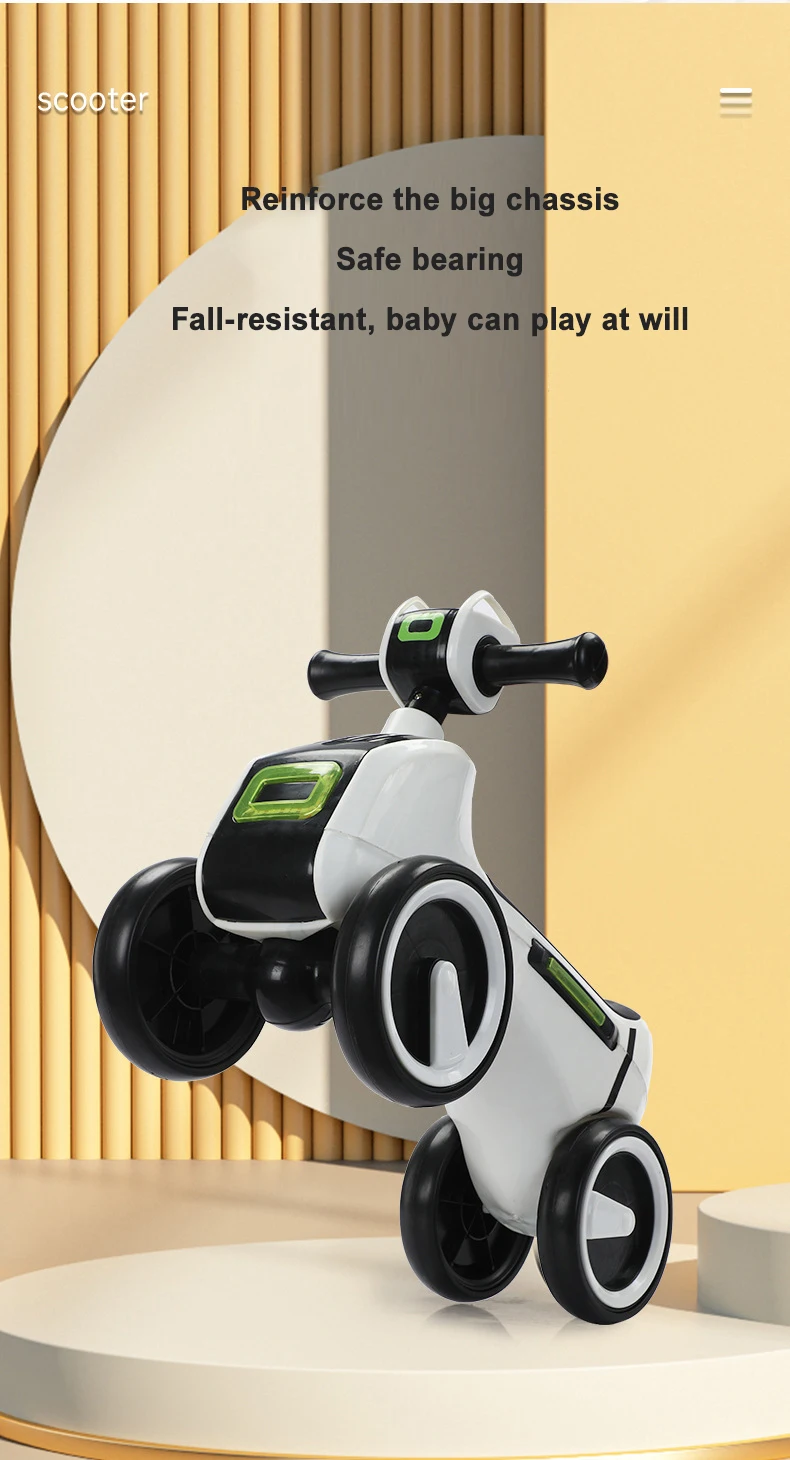 Children's Balance Car Four-wheel Light Music Anti-rollover Baby Twist ...